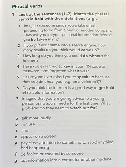 Phrasal verbs 1 Look at the sentences | StudyX