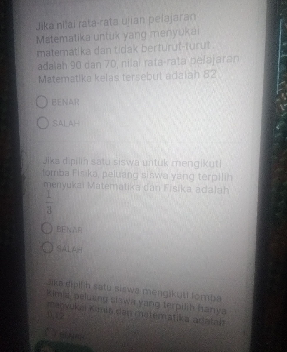 Jika nilai rata-rata ujian pelajaran | StudyX
