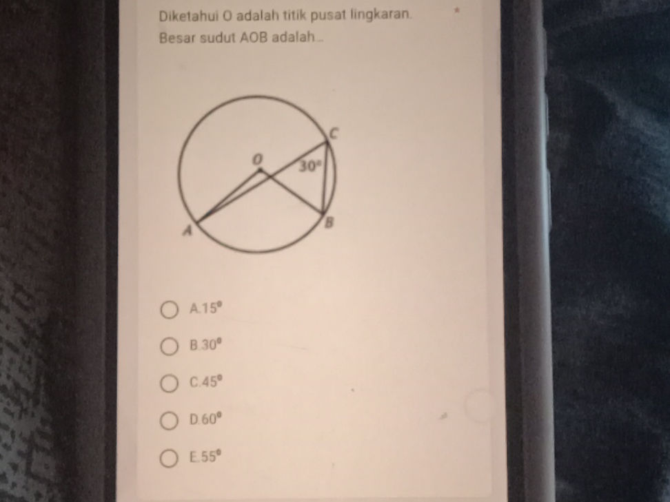 Diketahui O adalah titik pusat lingkaran. | StudyX