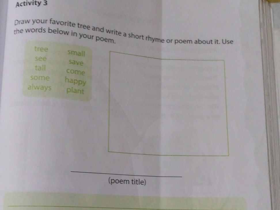 Draw your favorite tree and write a short | StudyX