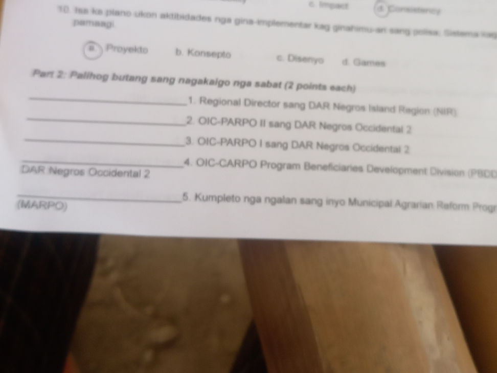 10. Isa ka plano ukon aktibidades nga | StudyX