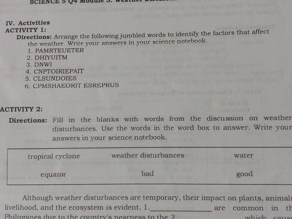 ACTIVITY 1: Directions: Arrange the | StudyX