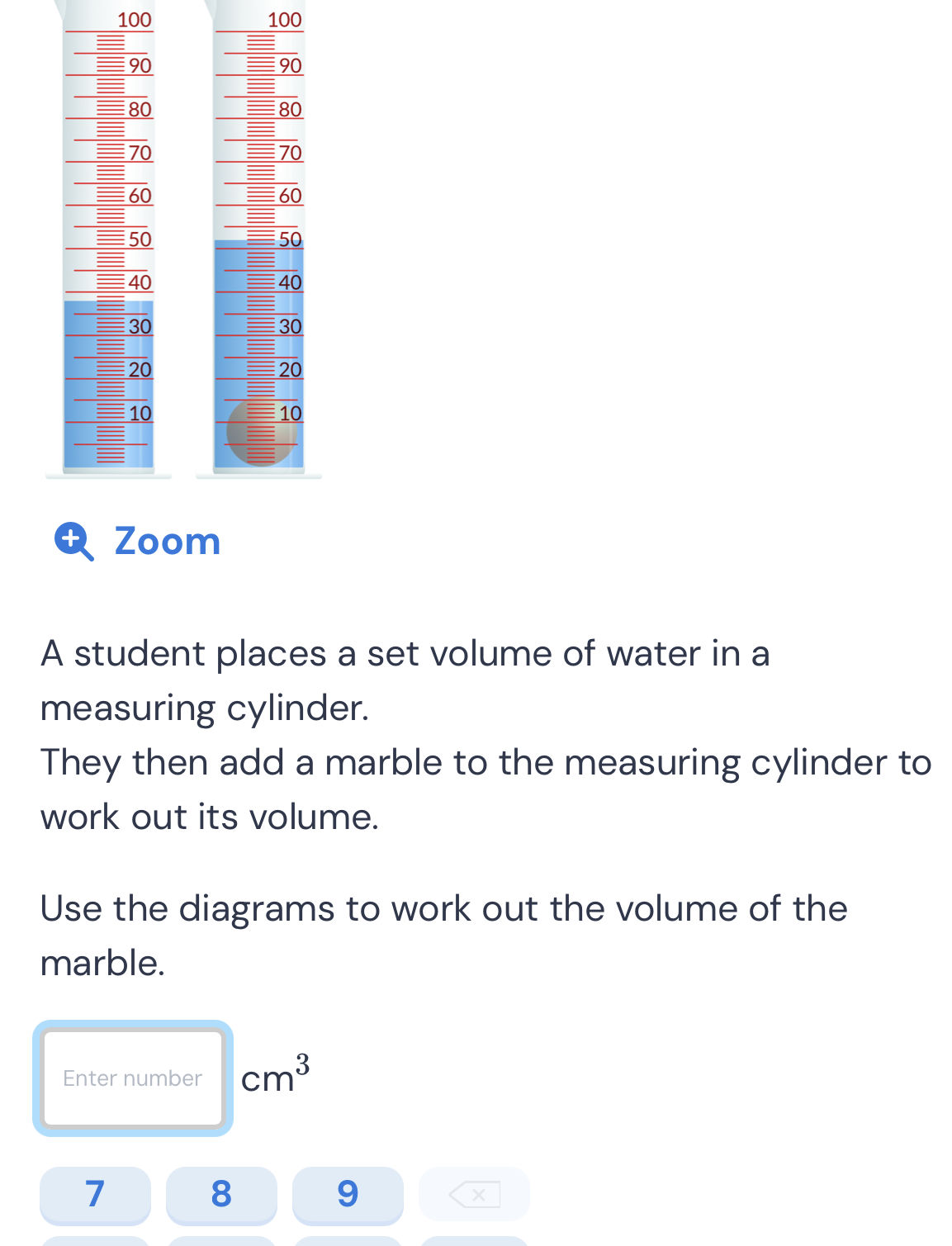A student places a set volume of water in a | StudyX