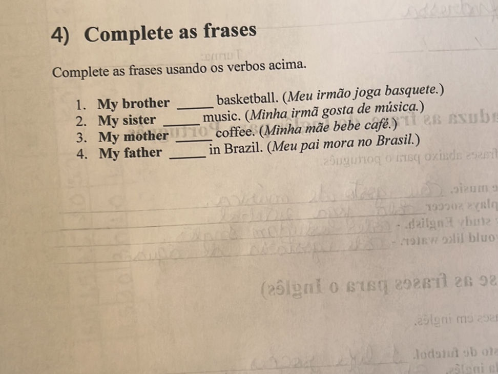 4) Complete as frases Complete as frases | StudyX