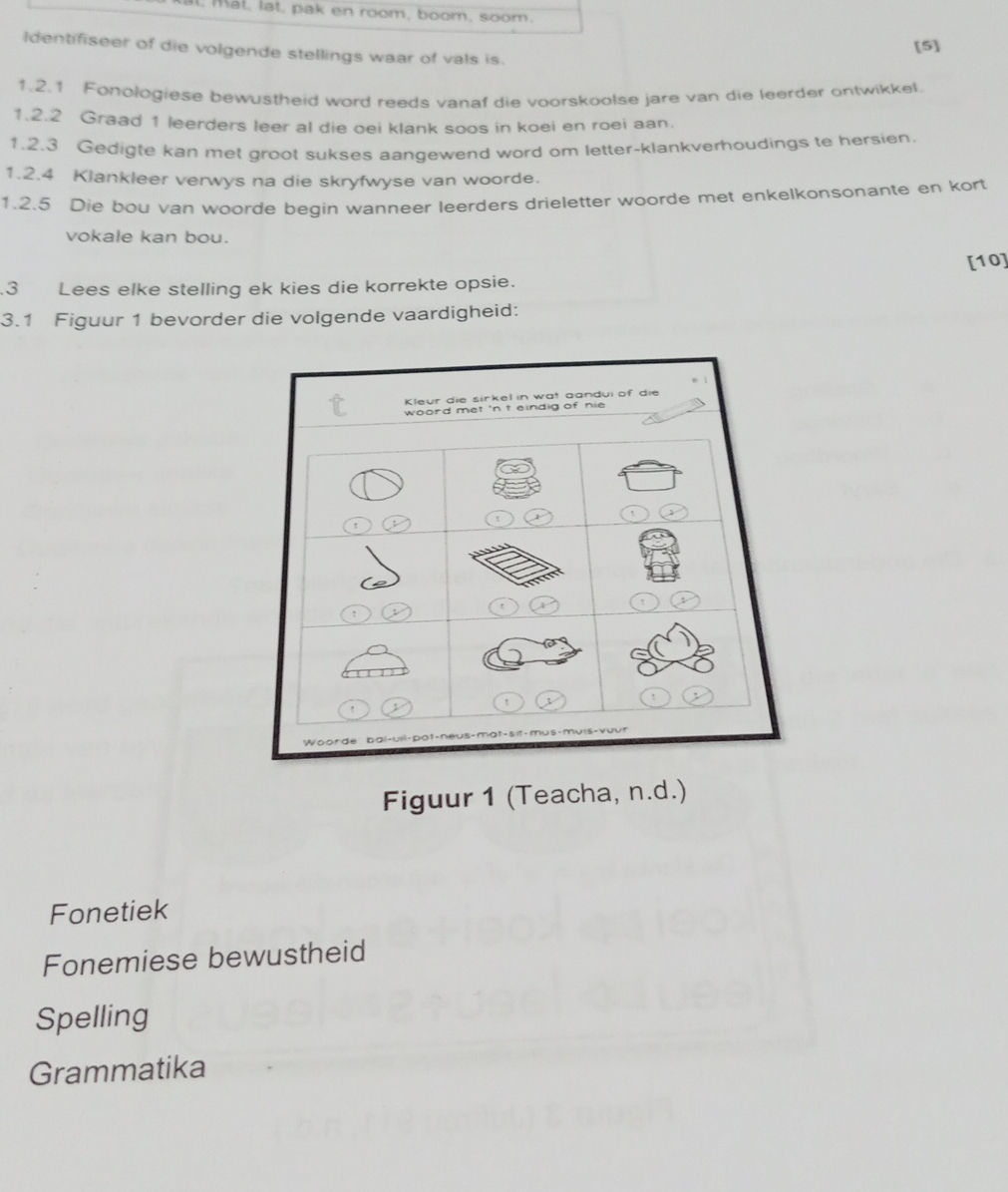 1. Identifiseer of die volgende stellings | StudyX