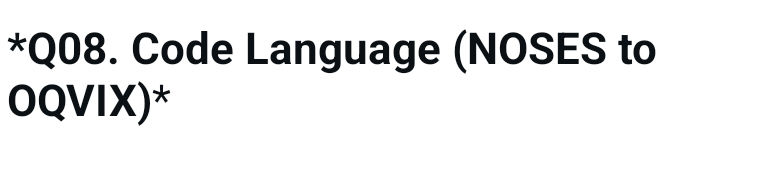 Code Language NOSES to OQVIX | StudyX