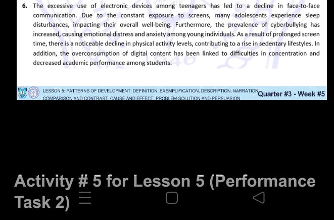 6. The excessive use of electronic devices | StudyX