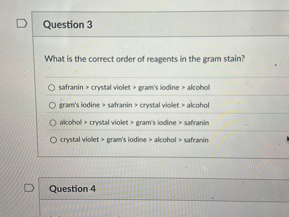 What is the correct order of reagents in the | StudyX
