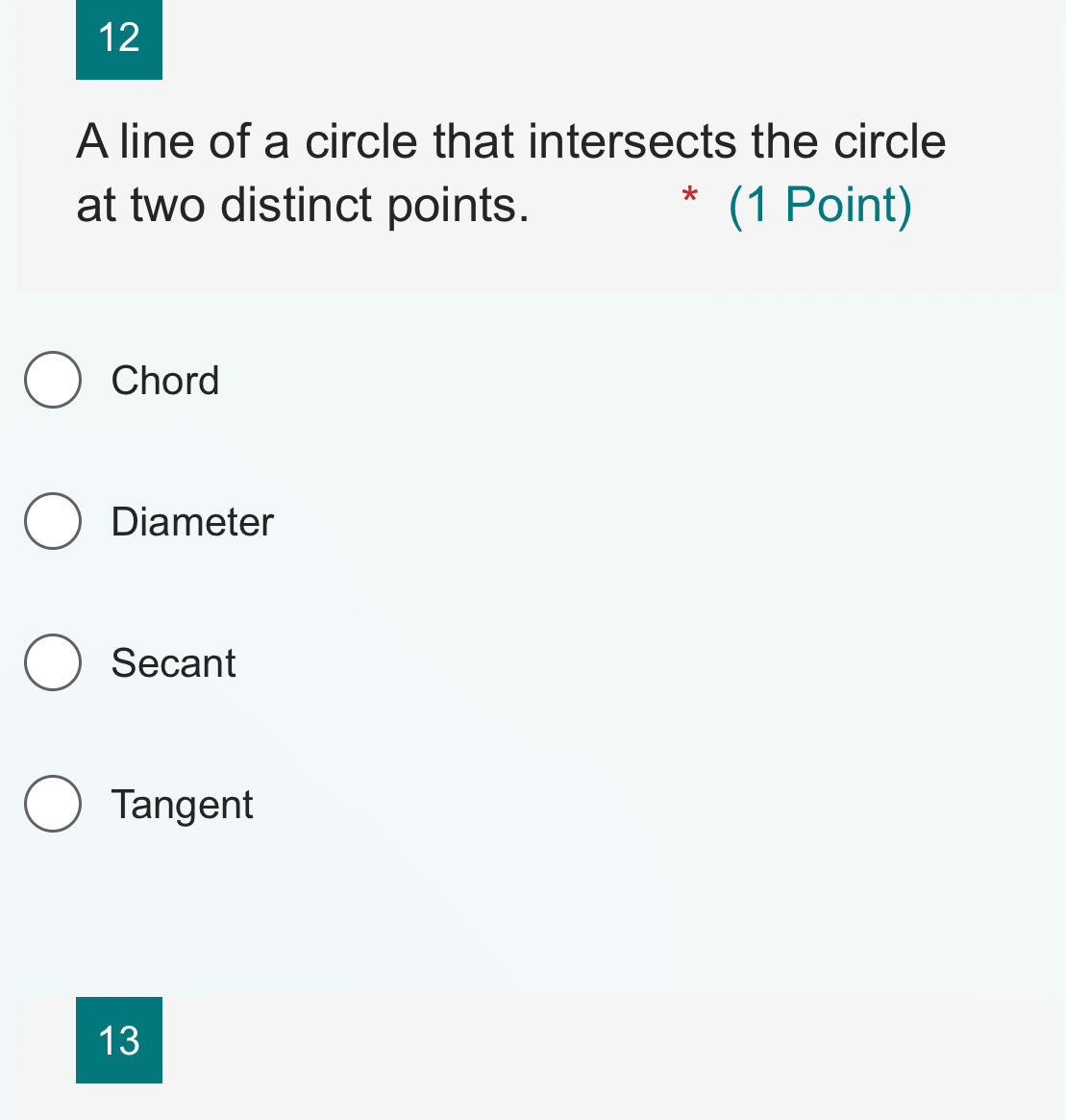 A line of a circle that intersects the | StudyX