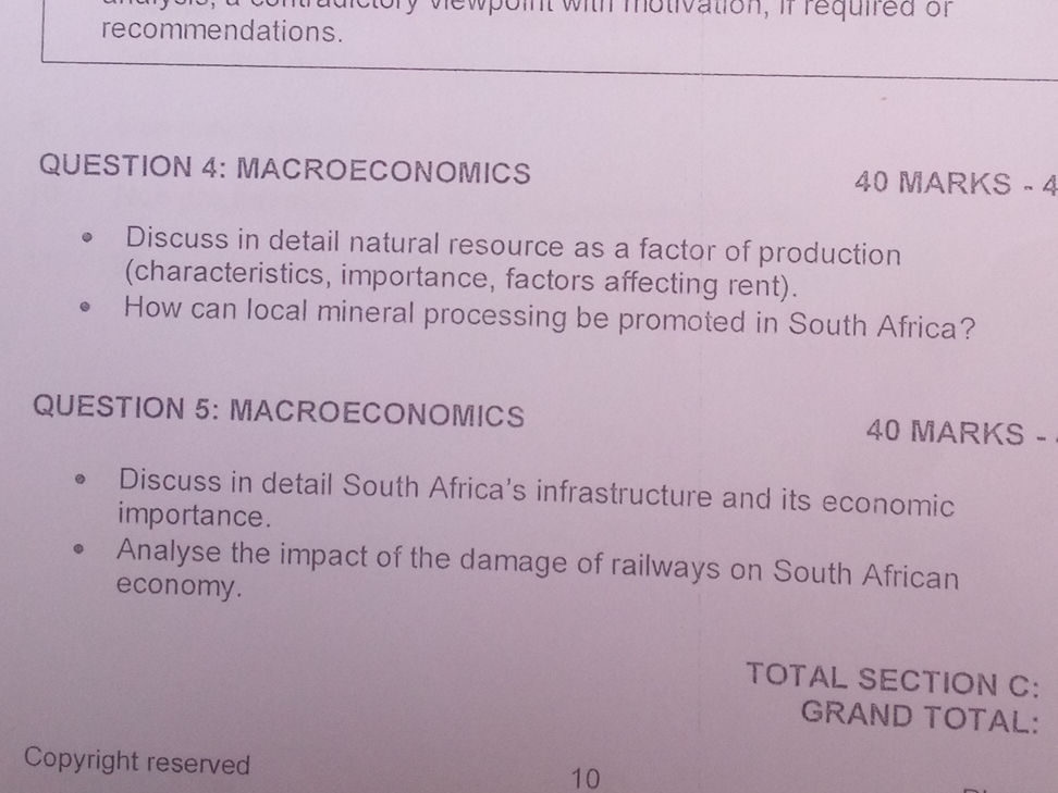 QUESTION 4: MACROECONOMICS * Discuss in | StudyX