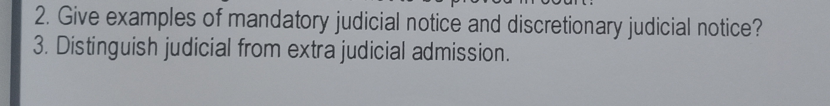 2. Give examples of mandatory judicial | StudyX