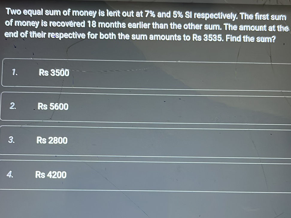 Two equal sum of money is lent out at 7% and | StudyX