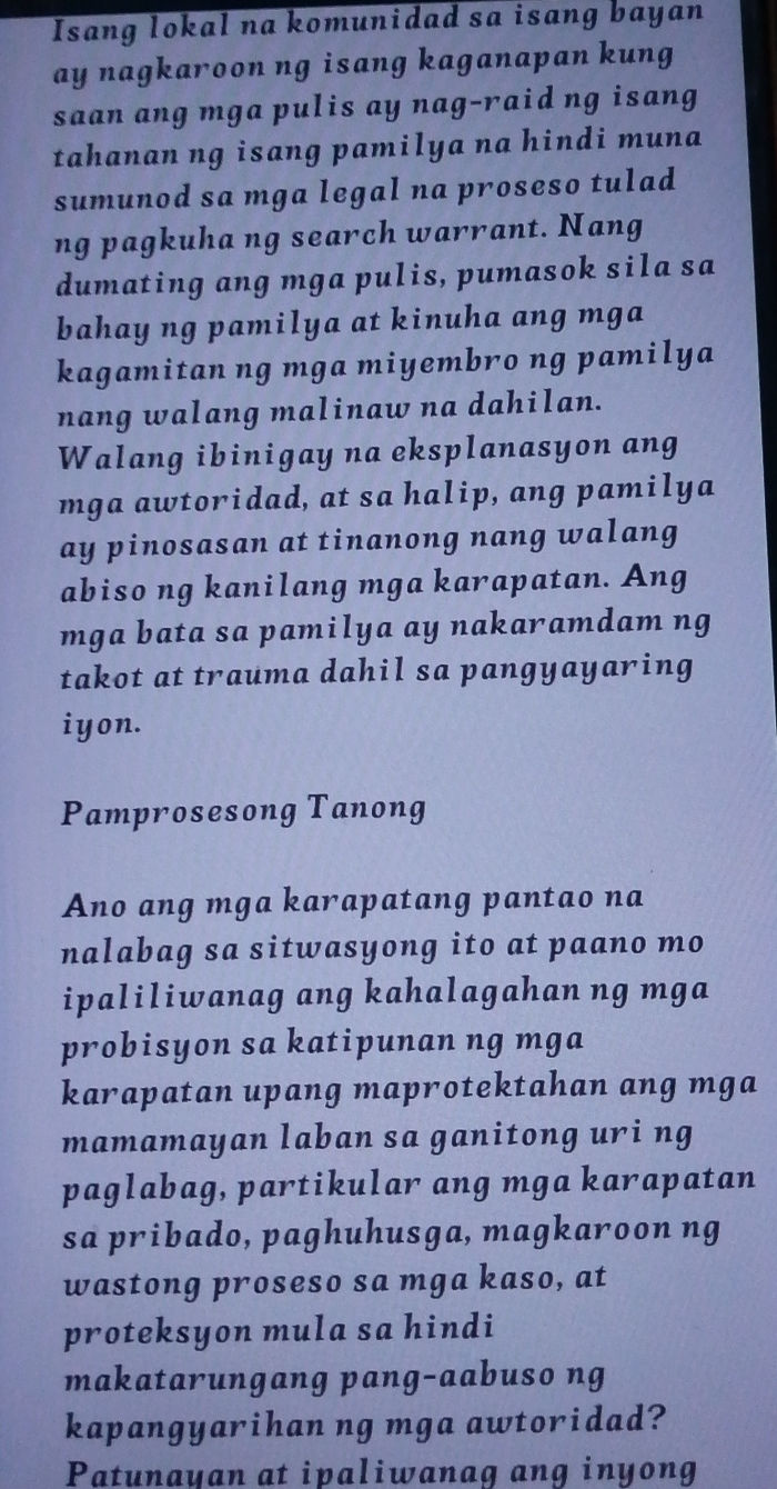 Isang lokal na komunidad sa isang bayan ay | StudyX