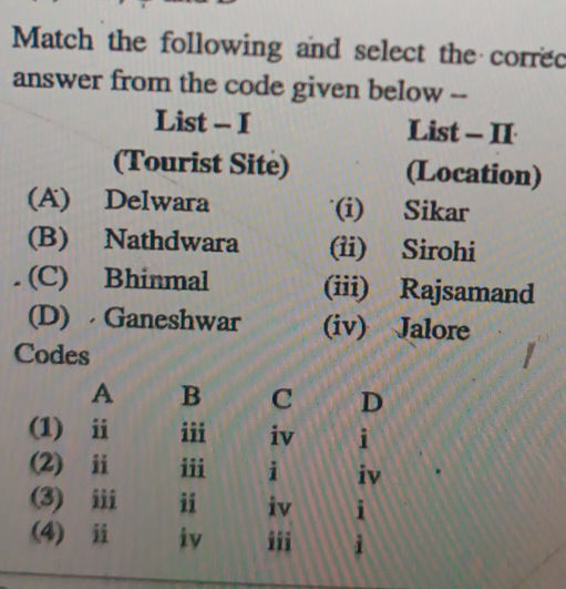 Match the following and select the correct | StudyX