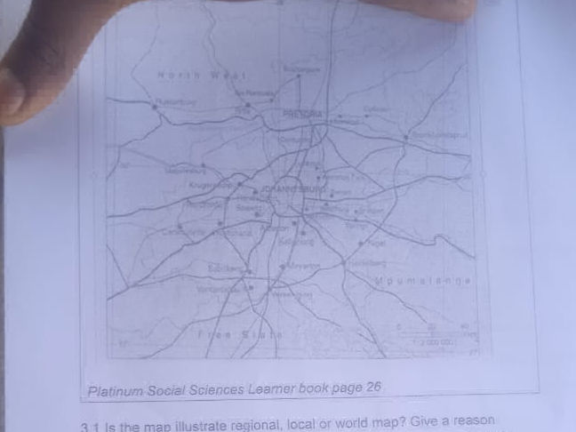 3.1 Is the map illustrate regional, local or | StudyX