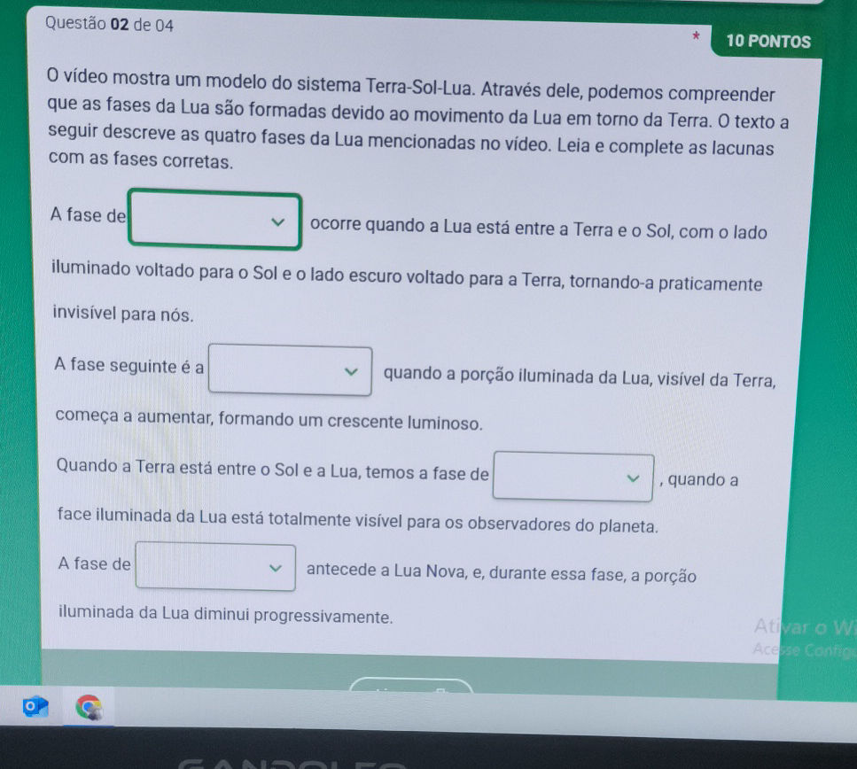 O vídeo mostra um modelo do sistema | StudyX