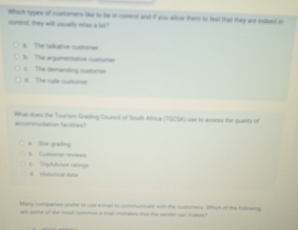 Which types of customers like to be in | StudyX