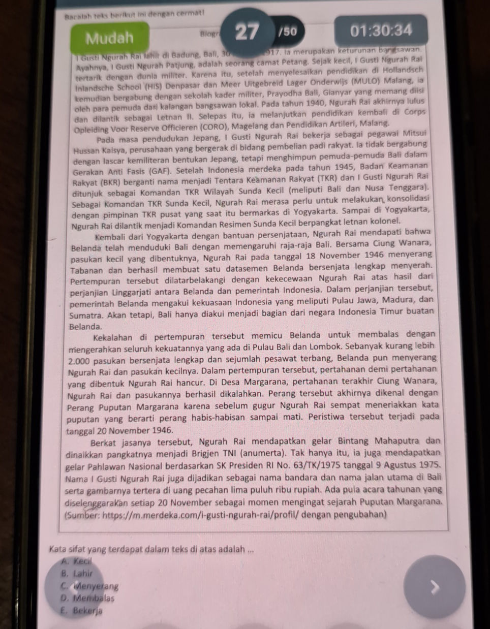 Kata sifat yang terdapat dalam teks di atas | StudyX