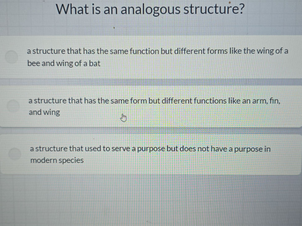 What is an analogous structure? a structure | StudyX