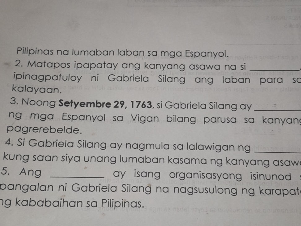 Pilipinas na lumaban laban sa mga Espanyol. | StudyX