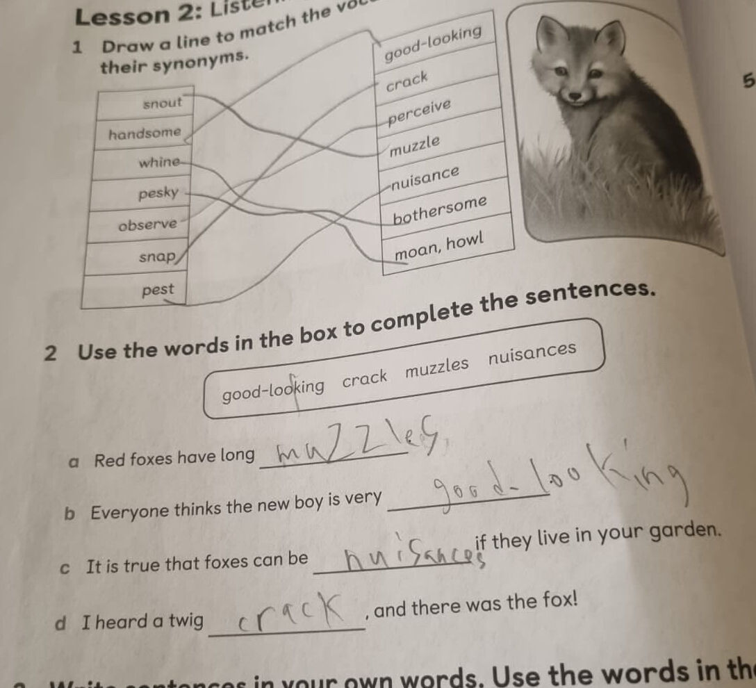 1. Draw a line to match the words to their | StudyX