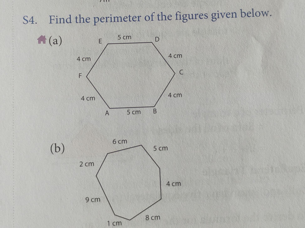 S4. Find the perimeter of the figures given | StudyX