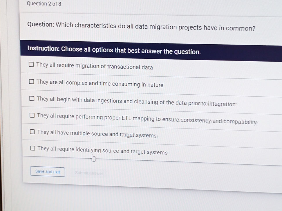 Question: Which characteristics do all data