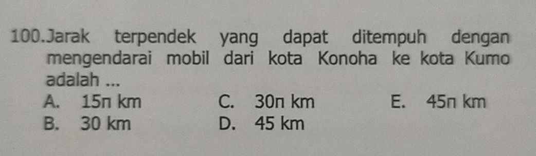 100. Jarak terpendek yang dapat ditempuh | StudyX