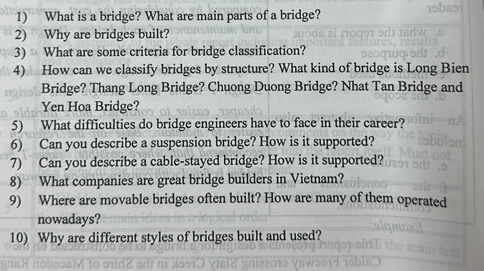 1) What is a bridge? What are main parts of | StudyX