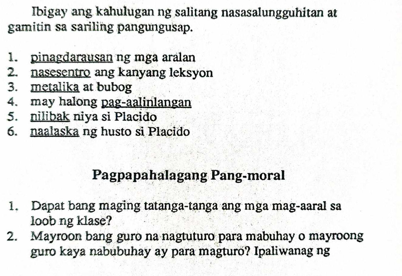 Ibigay ang kahulugan ng salitang | StudyX