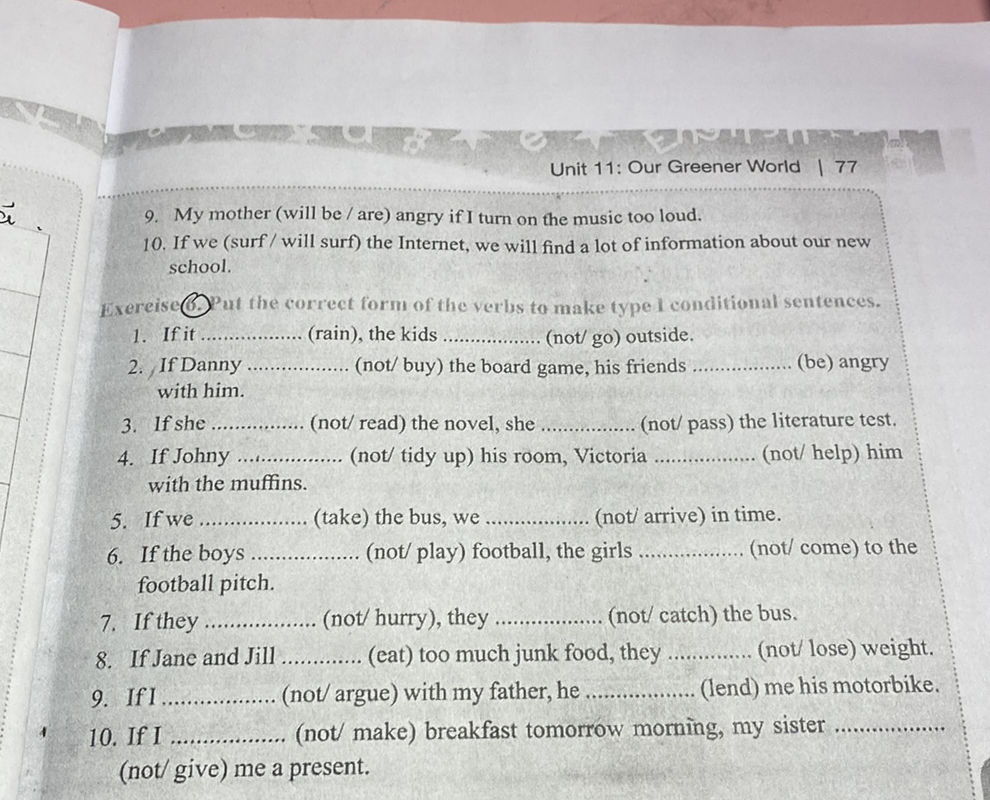 Exercise. Put the correct form of the verbs | StudyX