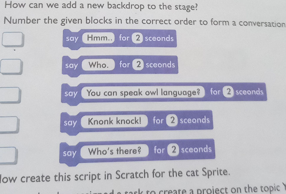 Number the given blocks in the correct order | StudyX