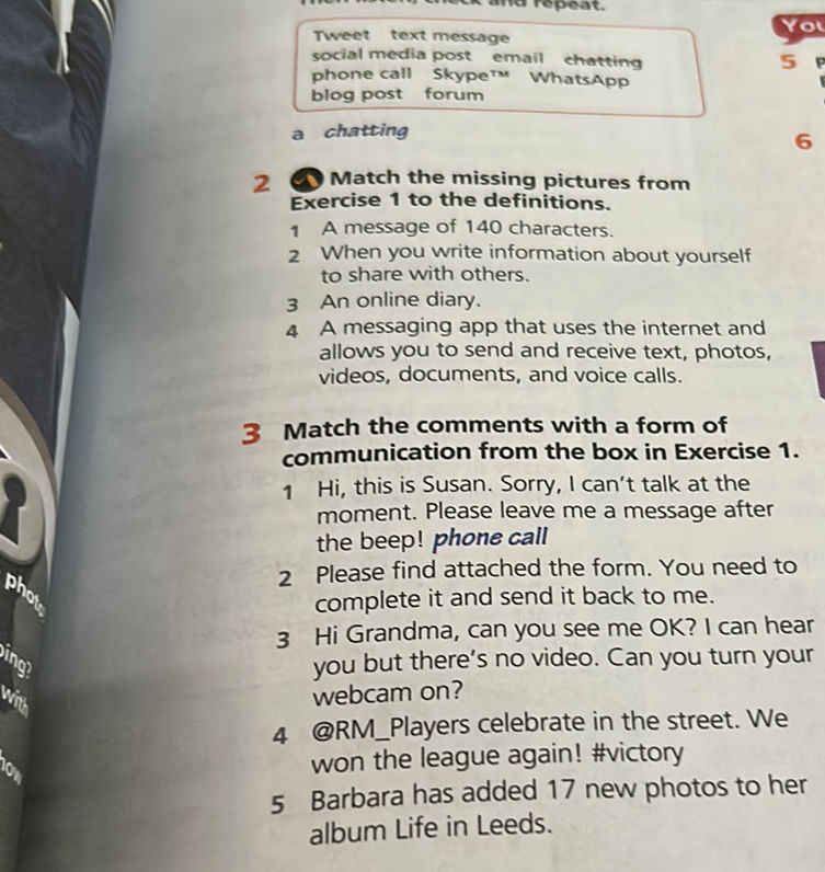 2 Match the missing pictures from Exercise 1 | StudyX