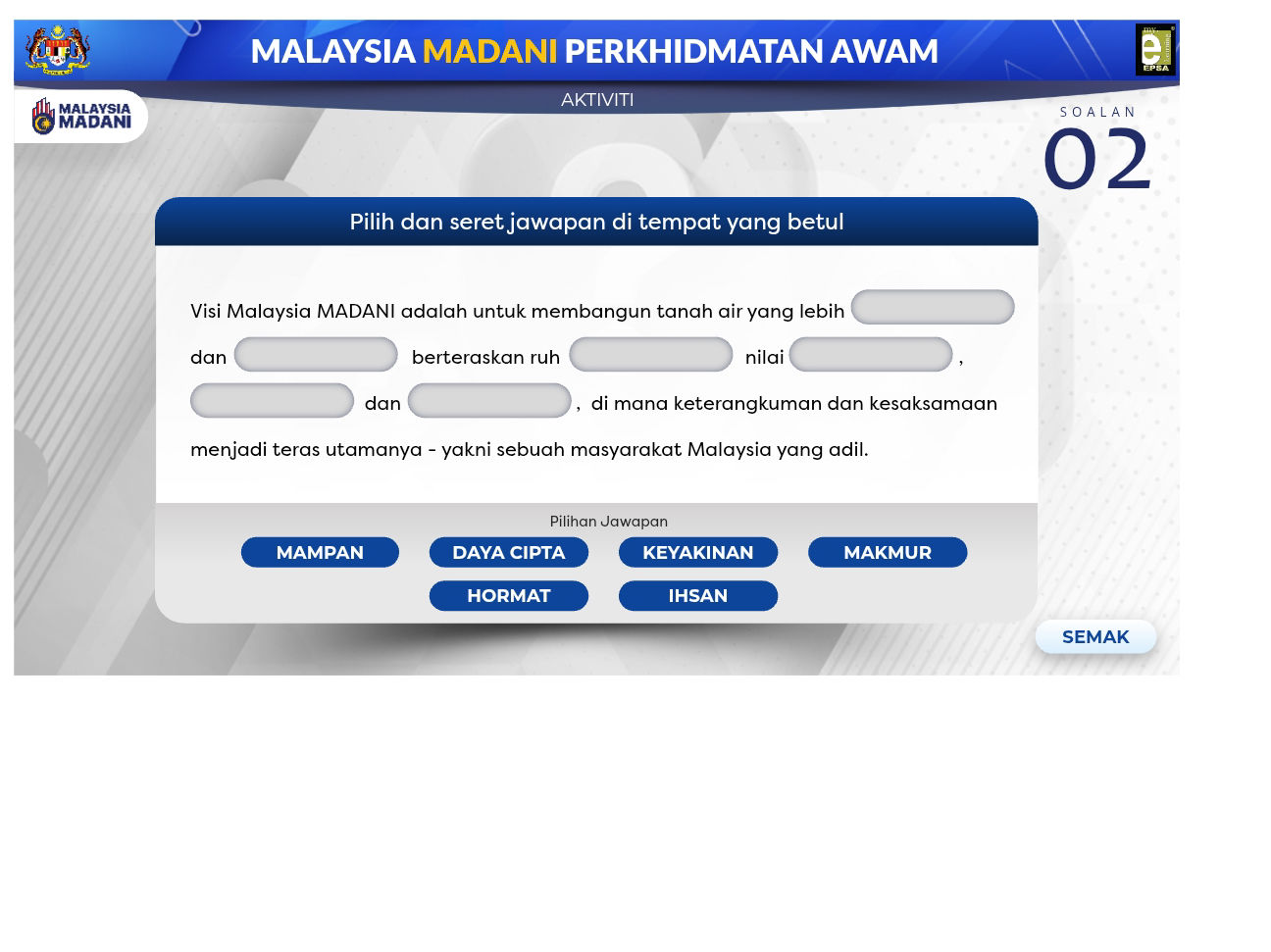 Visi Malaysia MADANI adalah untuk membangun | StudyX