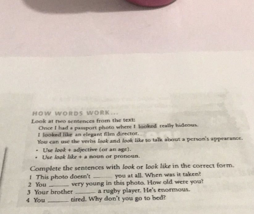 HOW WORDS WORK... Look at two sentences | StudyX