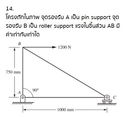14. โครงสร้างในภาพ จุดรองรับ A เป็น pin | StudyX