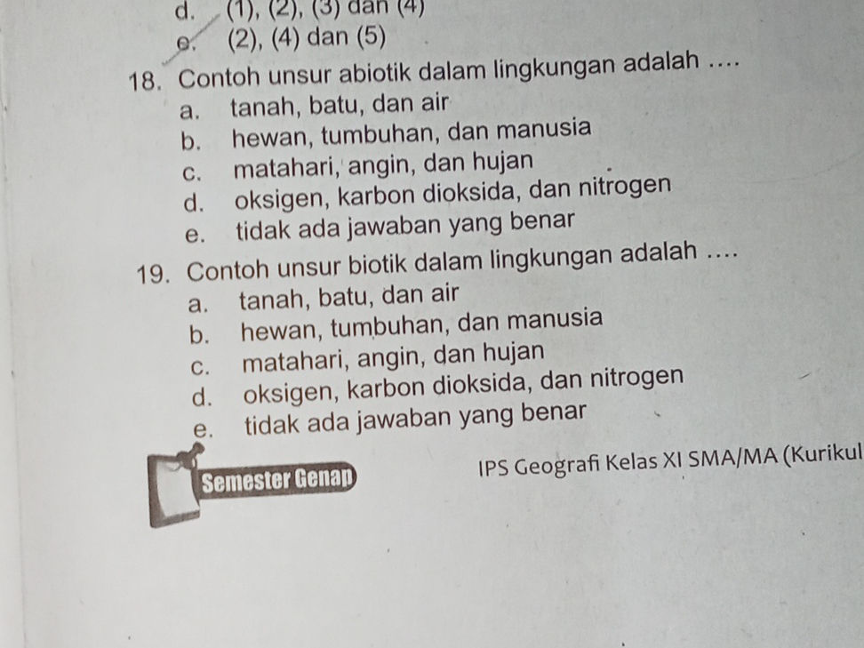 18. Contoh unsur abiotik dalam lingkungan | StudyX