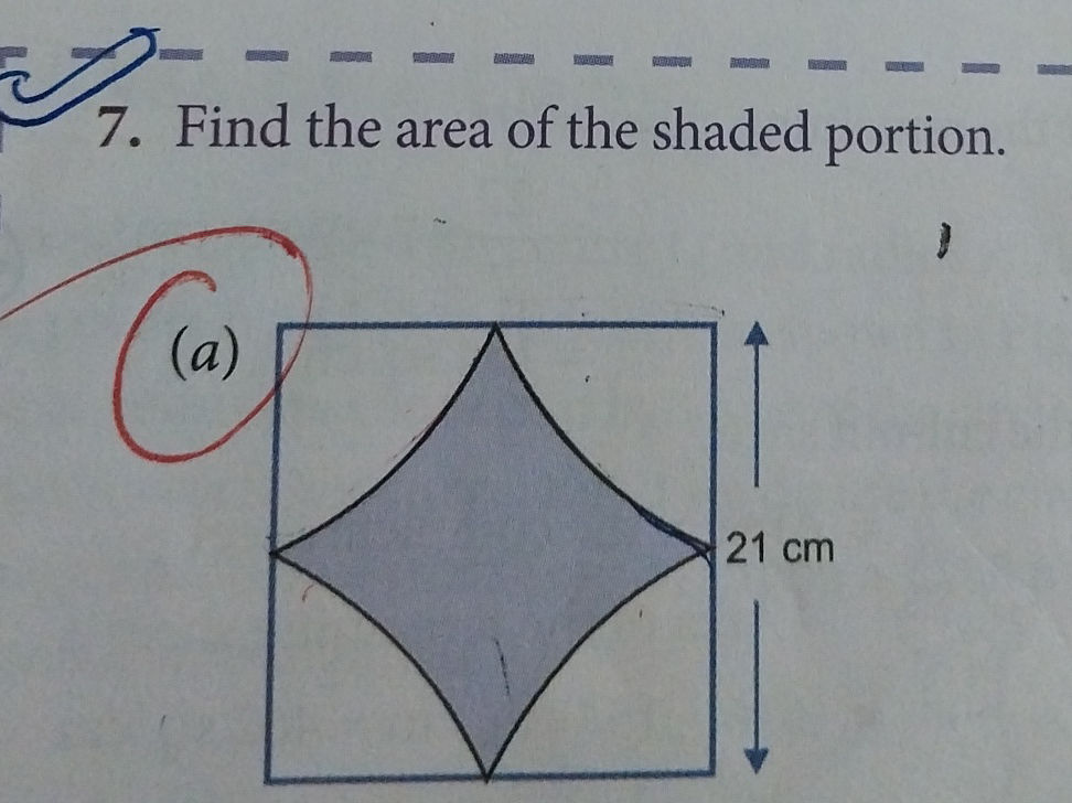 7. Find the area of the shaded portion. (a) | StudyX