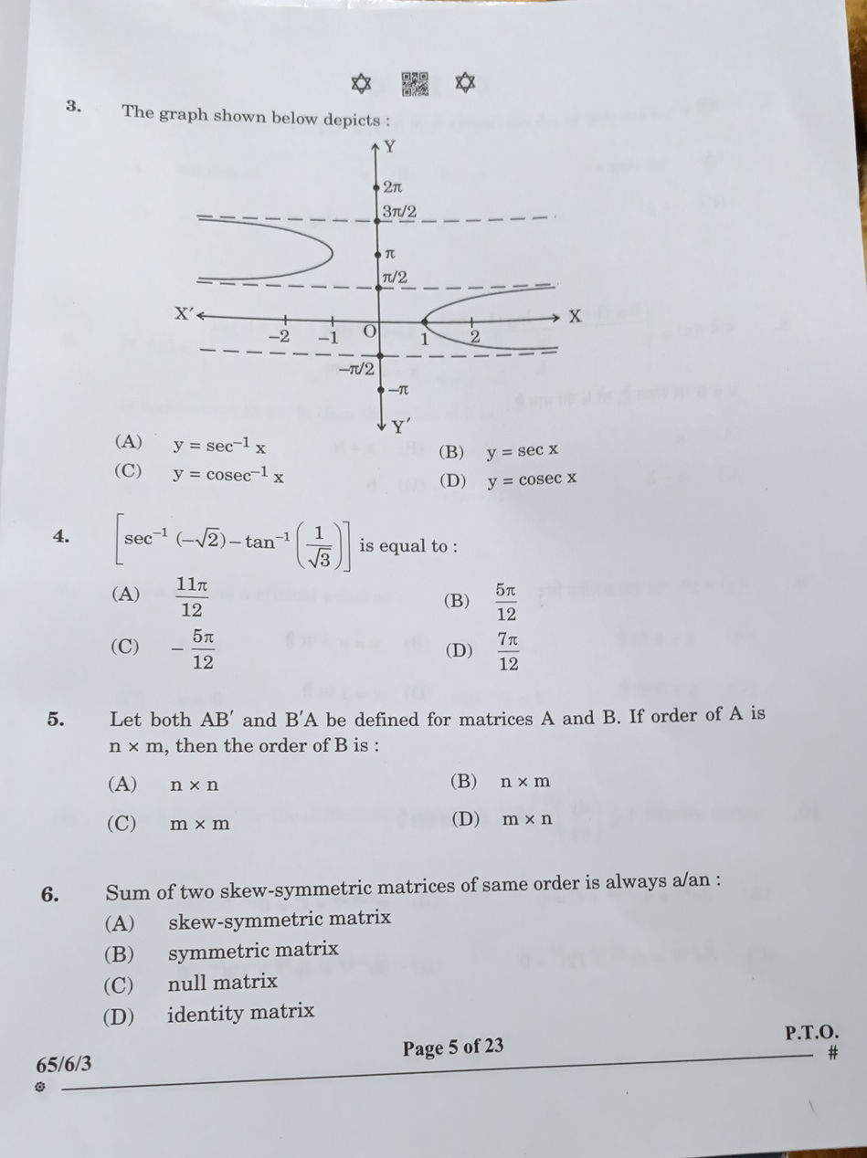 3. The graph shown below depicts: (A) $y = | StudyX