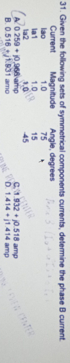 31. Given the following sets of symmetrical | StudyX