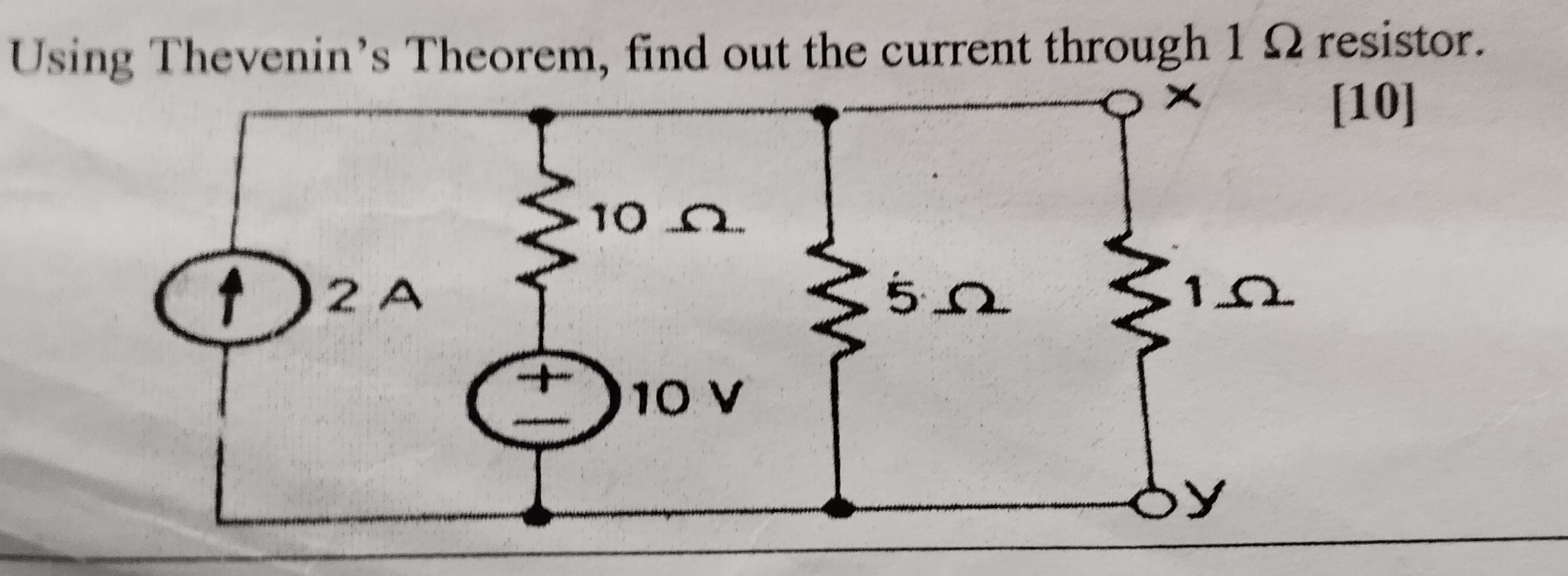 Using Thevenin's Theorem, find out the | StudyX