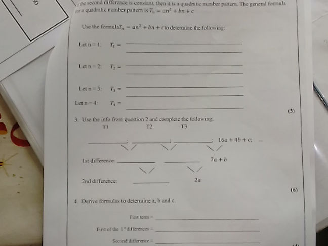 The second difference is constant, then it | StudyX