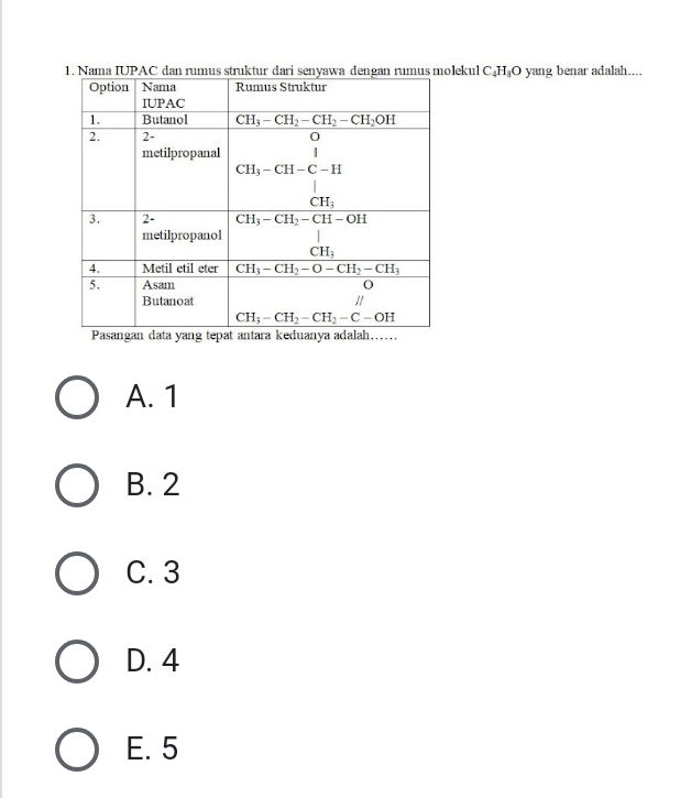 1. Nama IUPAC dan rumus struktur dari | StudyX