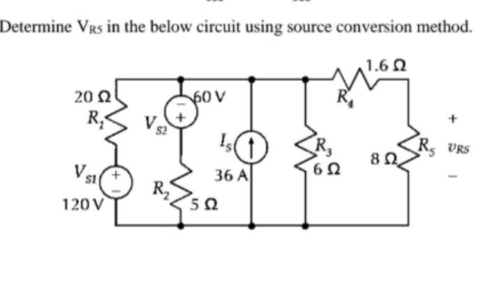 Determine $V_{R5}$ in the below circuit | StudyX