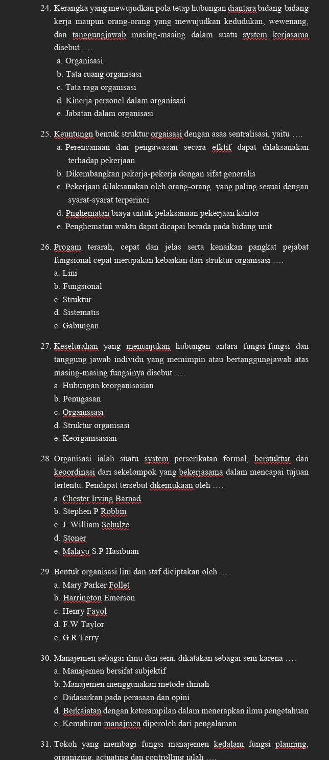 24. Kerangka yang mewujudkan pola tetap | StudyX