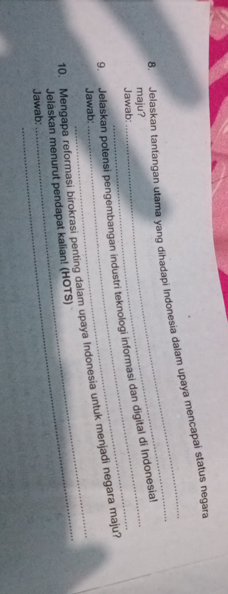 8. Jelaskan tantangan utama yang dihadapi | StudyX