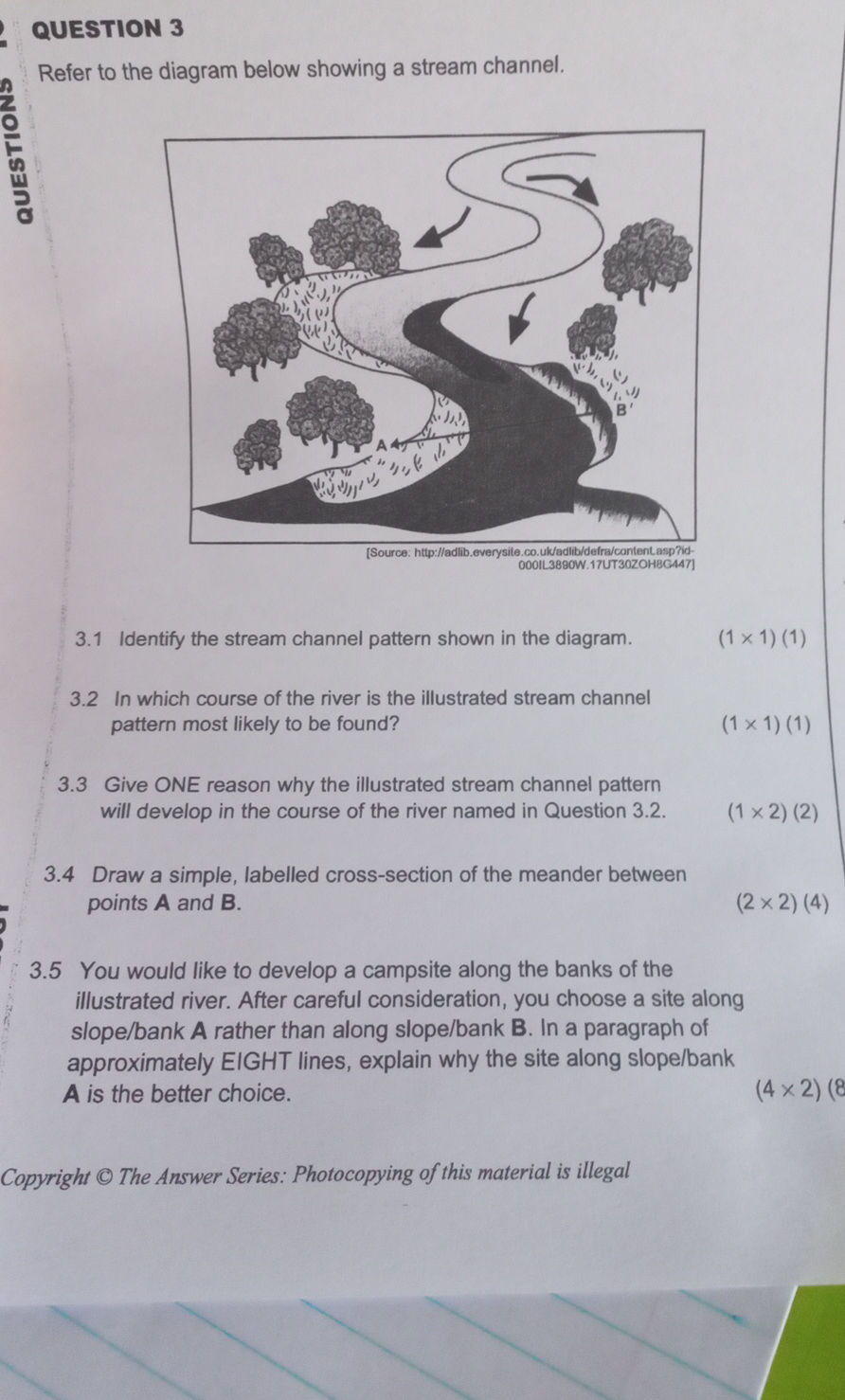 Refer to the diagram below showing a stream | StudyX