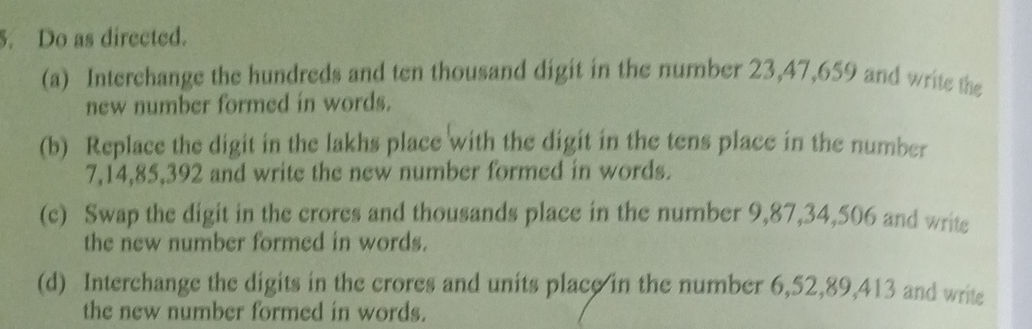 5. Do as directed. (a) Interchange the | StudyX