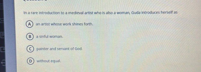 In a rare introduction to a medieval artist | StudyX