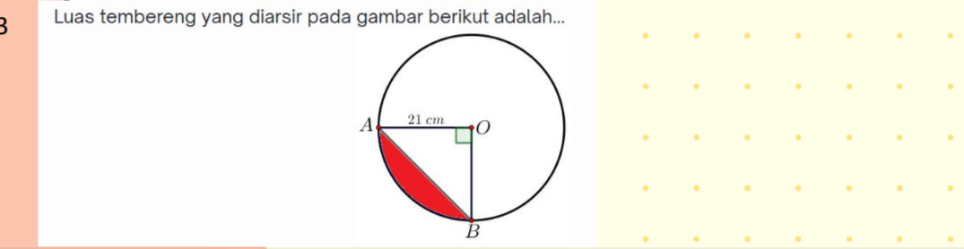 Luas tembereng yang diarsir pada gambar | StudyX
